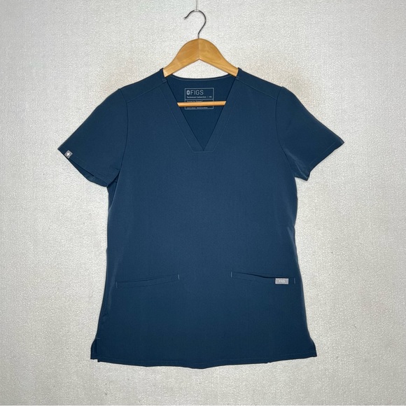 Figs | Tops | Figs Scrub Top Womens Vneck Blue Nurse Uniform Size Xs ...